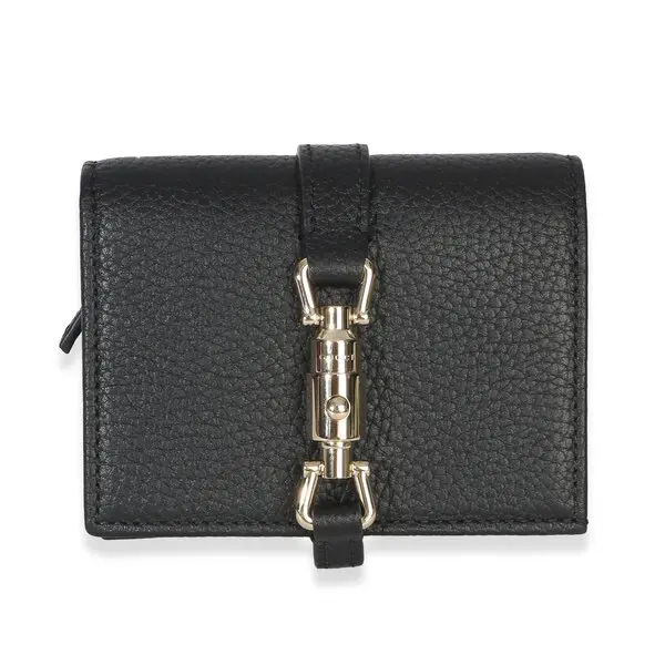 Gucci Piuma Calfskin Jackie 1961 Wallet - Black