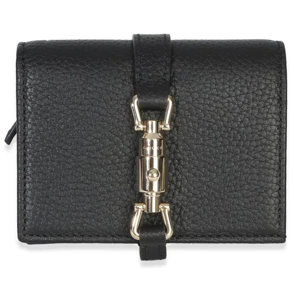 Gucci Piuma Calfskin Jackie 1961 Wallet - Black