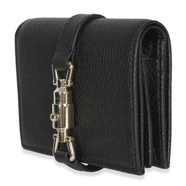 Gucci Piuma Calfskin Jackie 1961 Wallet - Black