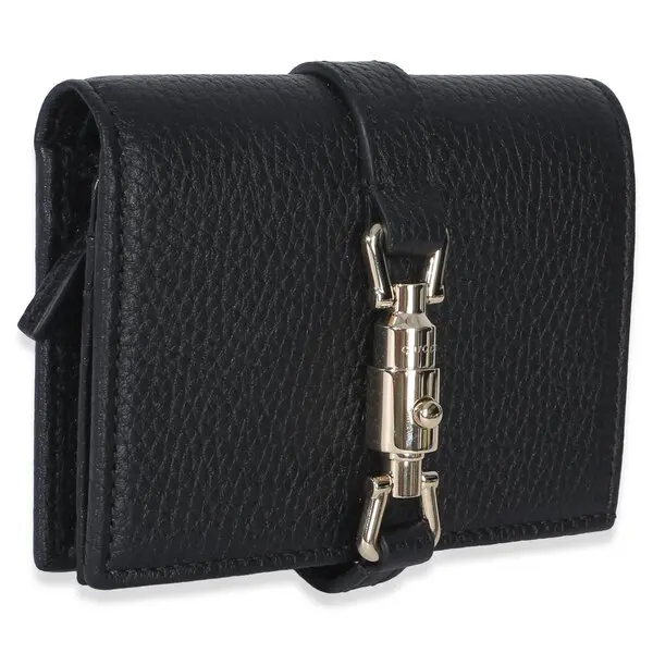 Gucci Piuma Calfskin Jackie 1961 Wallet - Black