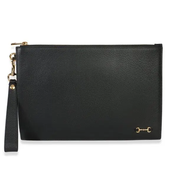 Gucci Dollar Calfskin Horsebit 1955 Zip Clutch