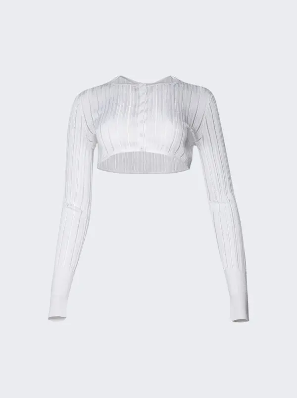 ALAÃA Alaïa Shiny Crinoline Cropped Cardigan