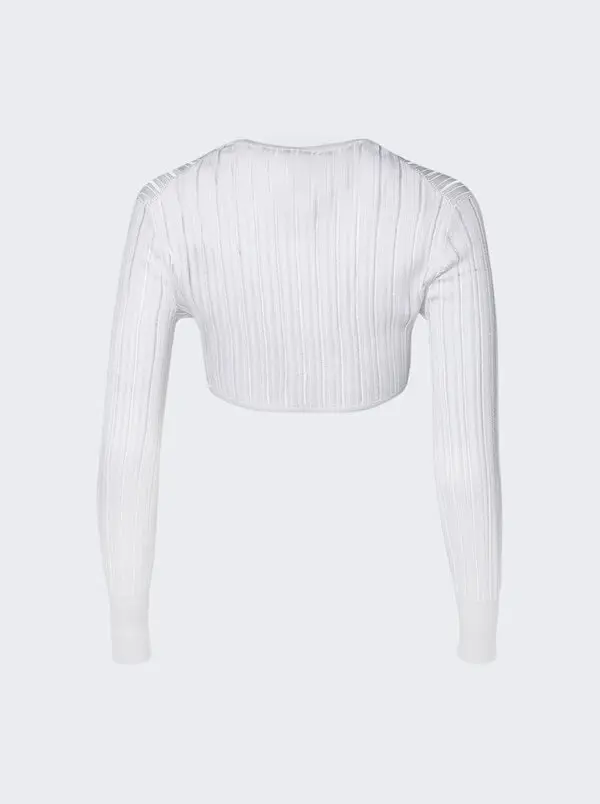 ALAÃA Alaïa Shiny Crinoline Cropped Cardigan
