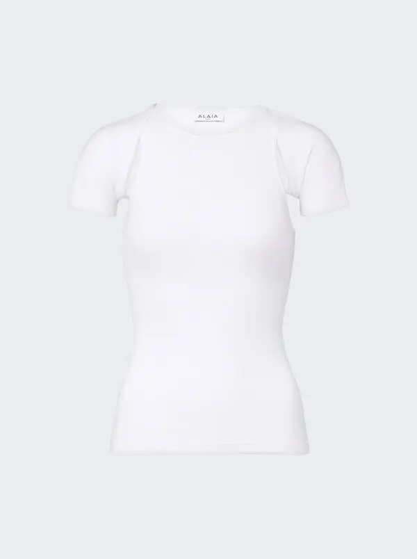 ALAÃA Layered Ribbed Jersey T-shirt - White