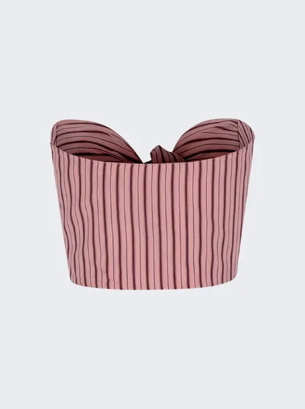 Zeynep Arçay Striped Bow Bustier