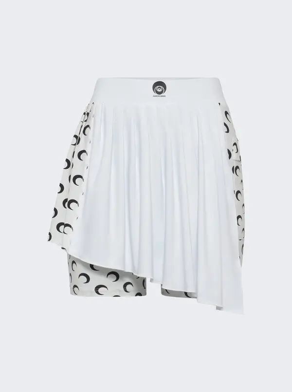 MARINE SERRE Athleisure Mini Skort With Moon Insterts Optical - White