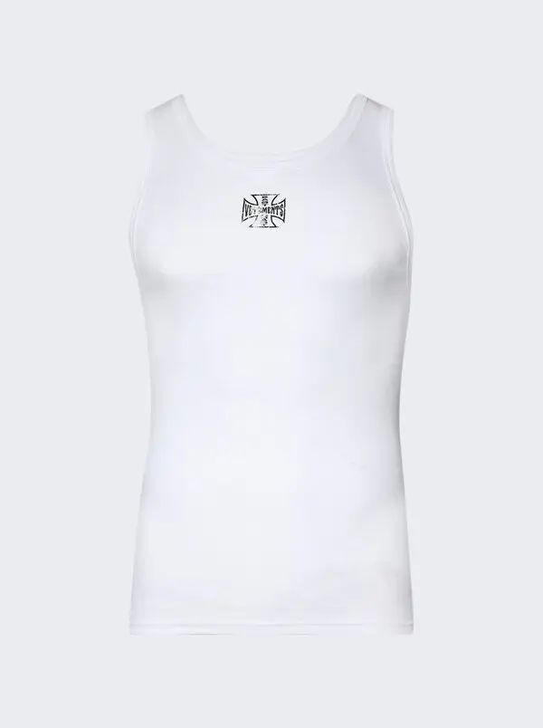 Vetements Biker Cross Logo Tank Top - White