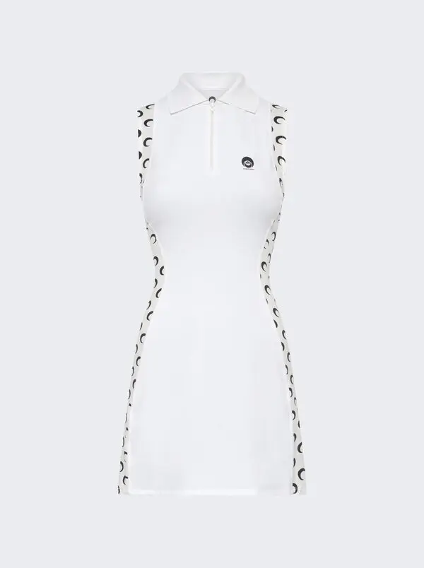 MARINE SERRE Athleisure Polo Mini Dress With Moon Inserts