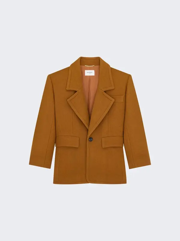 Saint Laurent Single Breasted Jacket Camel