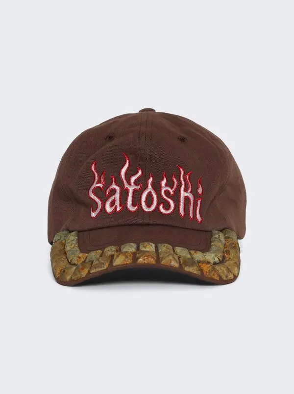 SATOSHI NAKAMOTO Studded Flame Cap - Brown