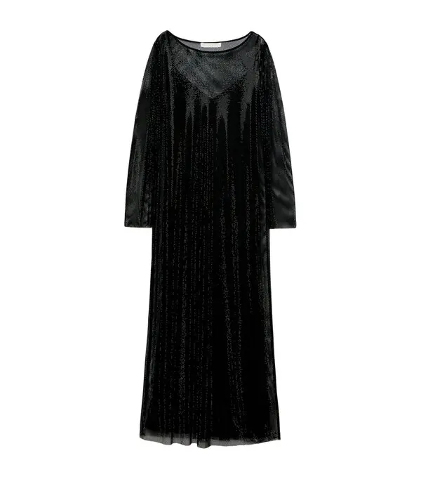 Marina Rinaldi Sparkling Midi Dress And Petticoat - Black