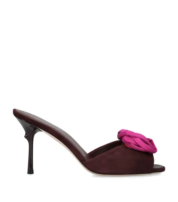 ROGER VIVIER Suede Rose Mules 85