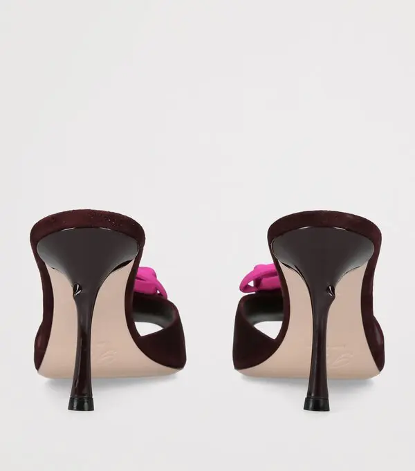 ROGER VIVIER Suede Rose Mules 85