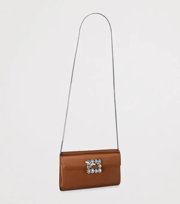 ROGER VIVIER Satin Efflorescence Envelope Clutch Bag