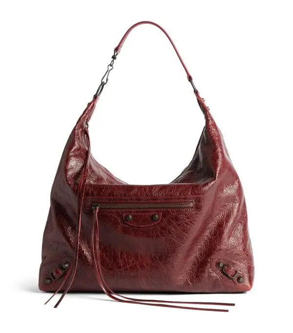 Balenciaga Medium Lambskin Le City Shoulder Bag - Burgundy