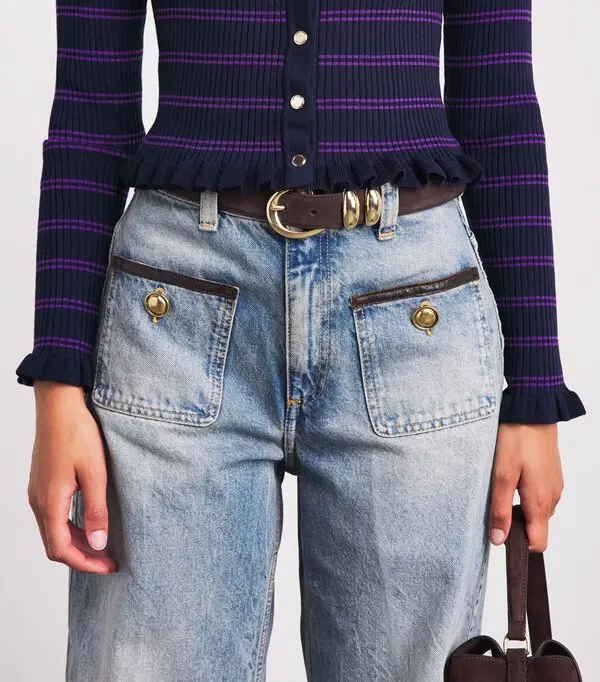 Sandro Suede Buckle Belt