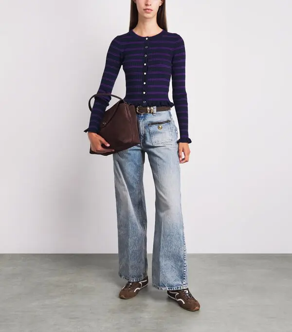 Sandro Suede Buckle Belt
