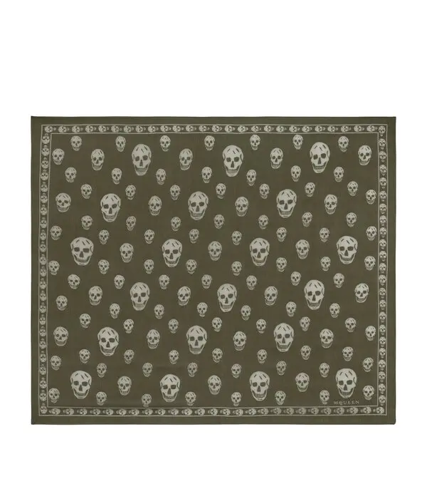 Alexander McQueen Silk Skull Scarf - Green