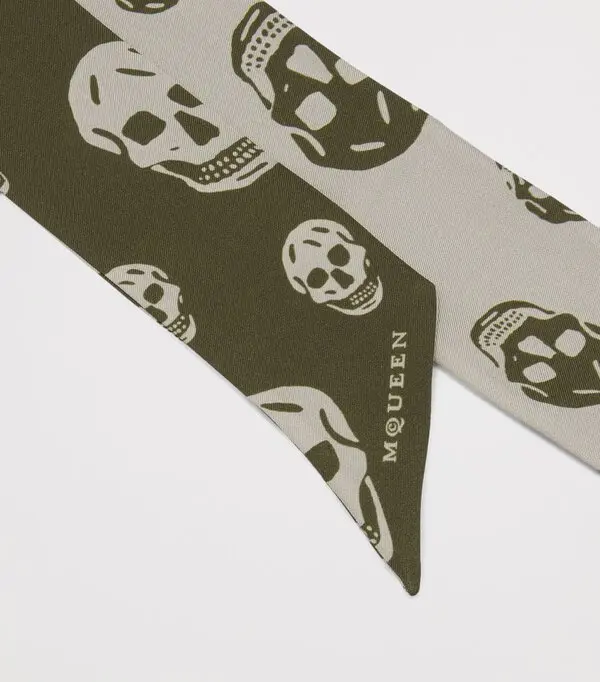 Alexander McQueen Silk Skull Skinny Scarf