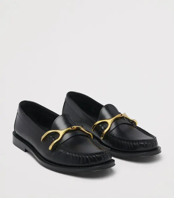 Alexander McQueen Leather Wishbone Loafers