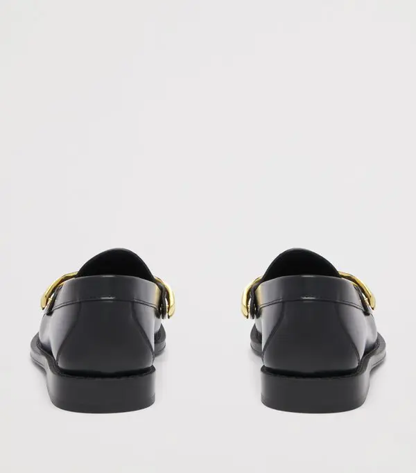 Alexander McQueen Leather Wishbone Loafers