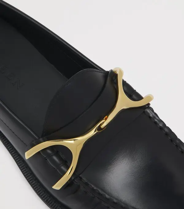 Alexander McQueen Leather Wishbone Loafers