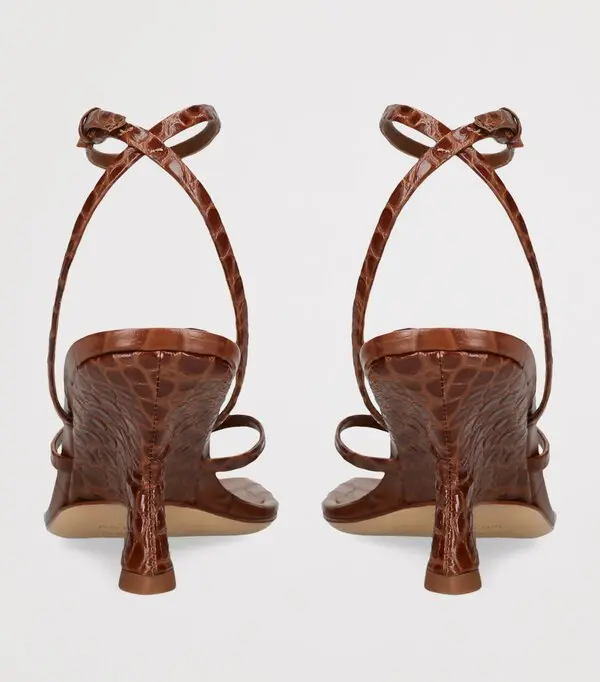 Simkhai Croc-embossed Leather Kelsey Heeled Sandals 75