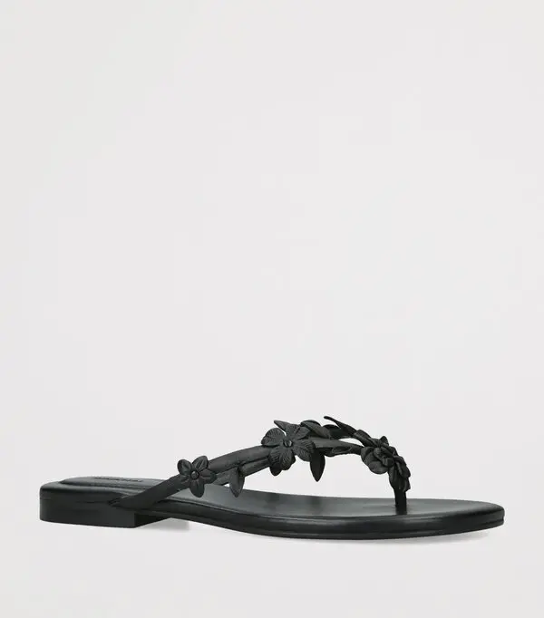 Simkhai Leather Floral Willow Flip Flops