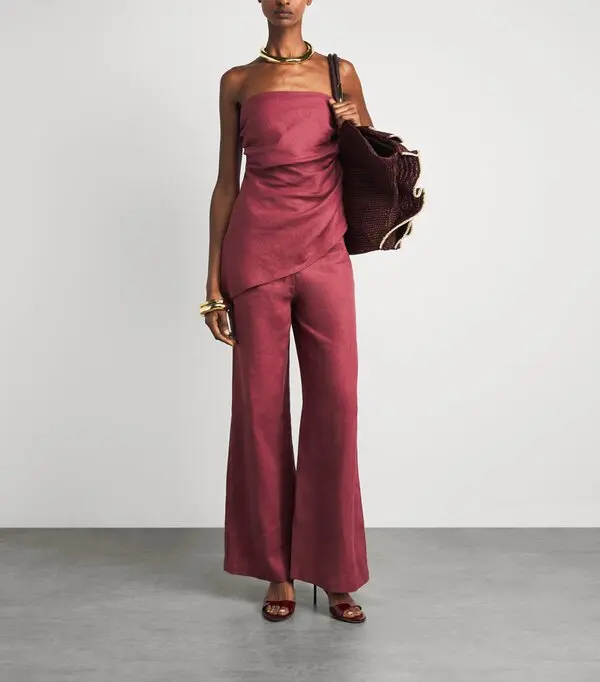 Faithfull The Brand Linen Asymmetric Nera Top