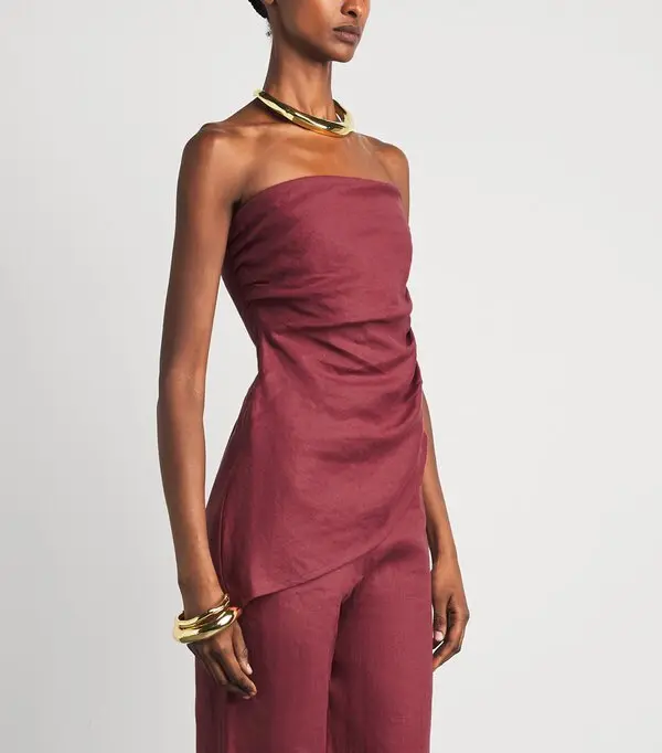 Faithfull The Brand Linen Asymmetric Nera Top