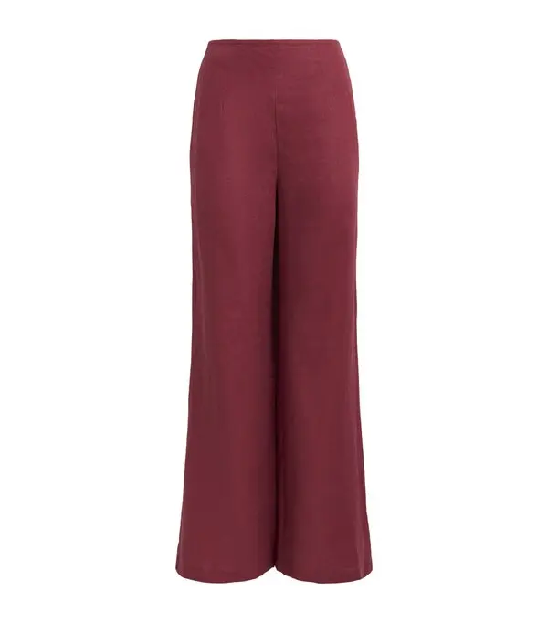 Faithfull The Brand Linen Syna Wide-leg Trousers - Pink