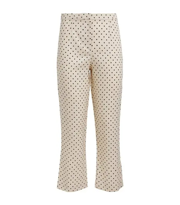 Faithfull The Brand Linen Polka-dot Iria Capri Trousers - White