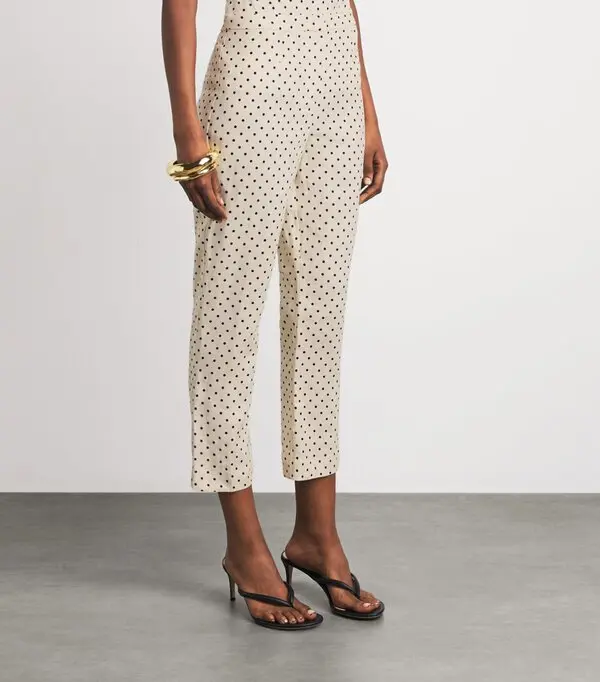 Faithfull The Brand Linen Polka-dot Iria Capri Trousers