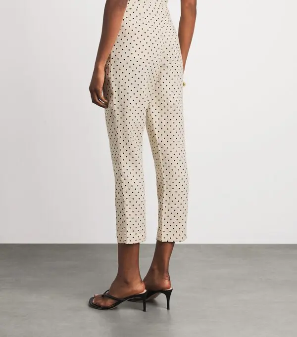 Faithfull The Brand Linen Polka-dot Iria Capri Trousers