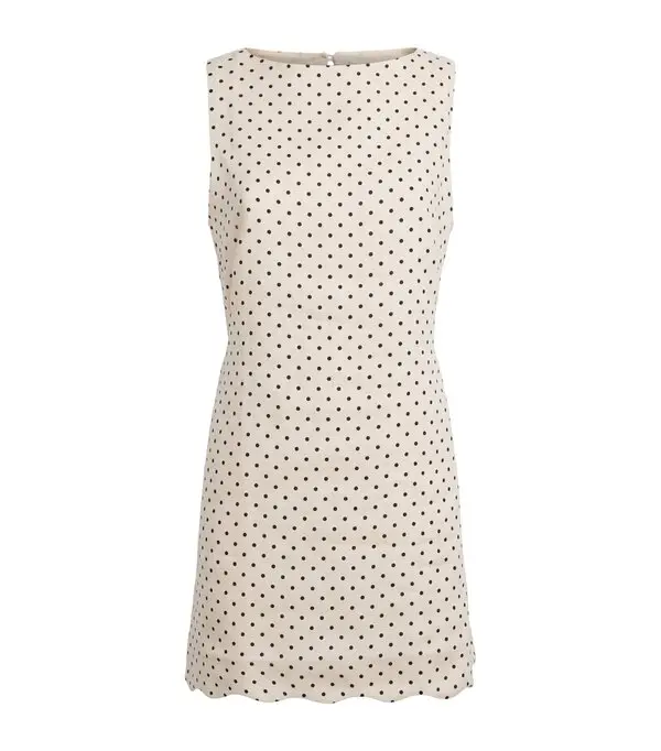 Faithfull The Brand Linen Polka Dot Mini Dress - White