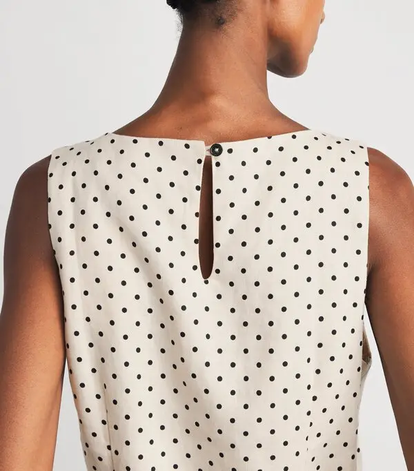 Faithfull The Brand Linen Polka Dot Mini Dress