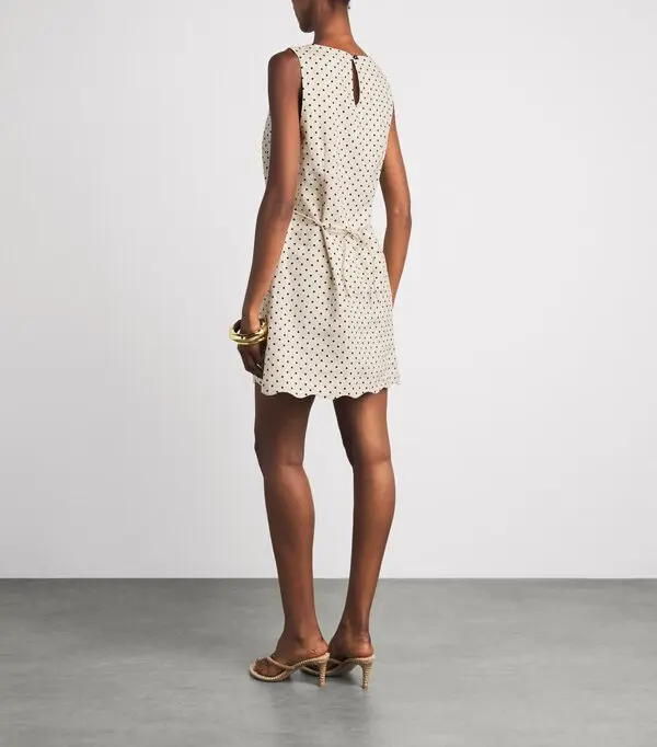 Faithfull The Brand Linen Polka Dot Mini Dress