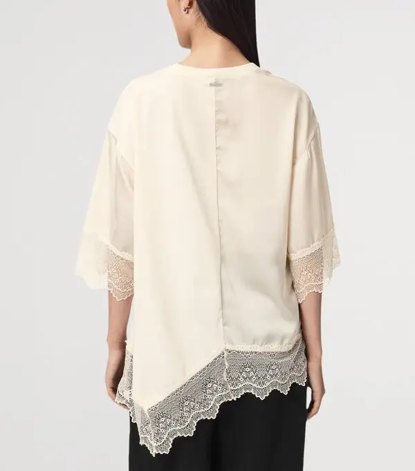 ALLSAINTS Cotton Lace-trim T-shirt - White