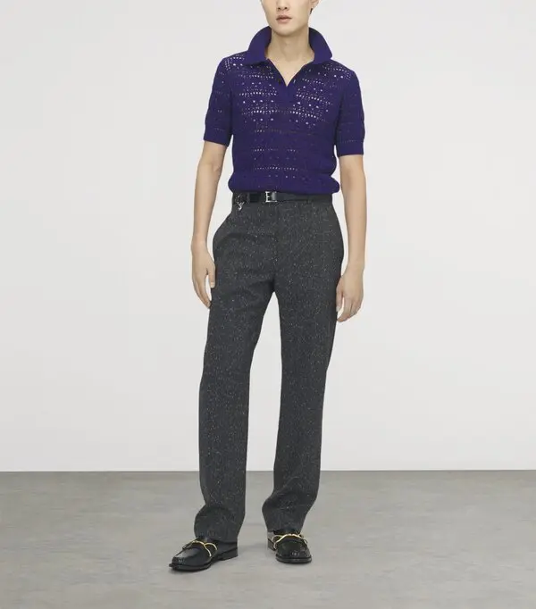 Alexander McQueen Wool Metallic-pinstripe Trousers