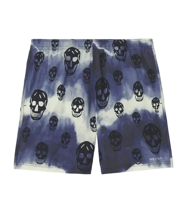 Alexander McQueen Tie-dye Skull Swim Shorts - Blue