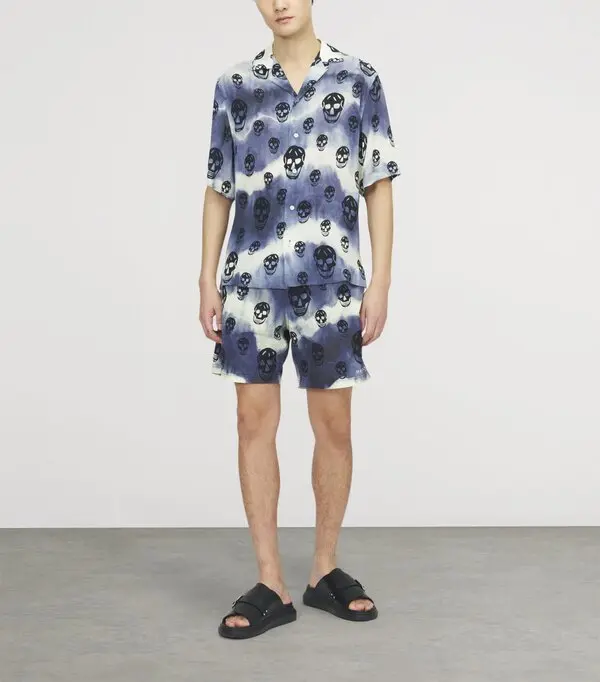 Alexander McQueen Tie-dye Skull Print Swim Shorts