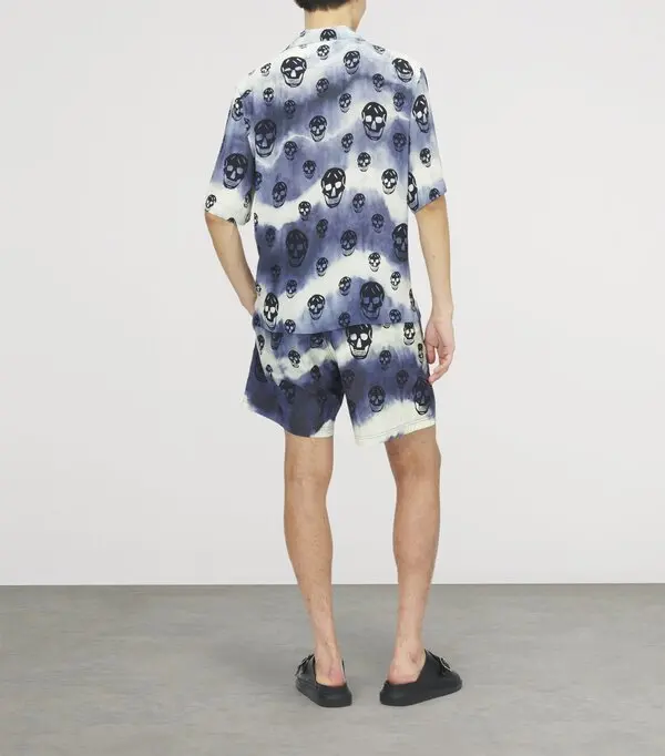 Alexander McQueen Tie-dye Skull Print Swim Shorts