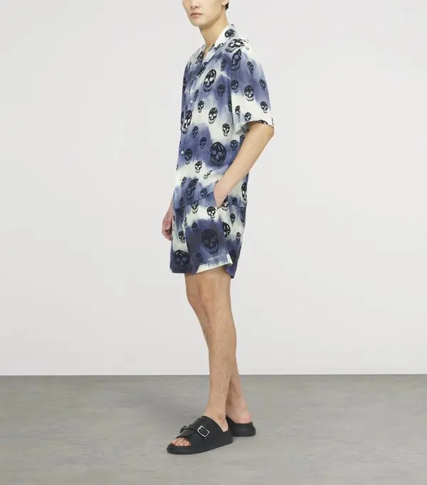 Alexander McQueen Tie-dye Skull Print Swim Shorts