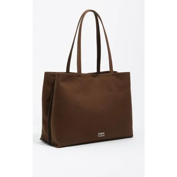 Bimba Y Lola Checked Nylon Chihuahua Shopper Bag - Dark Khaki
