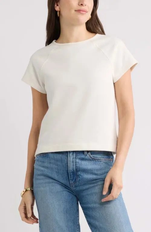 Caslon Short Sleeve Terry Sweatshirt - Ivory Cloud