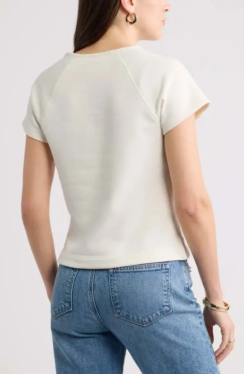 Caslon Short Sleeve Terry Sweatshirt - Ivory Cloud