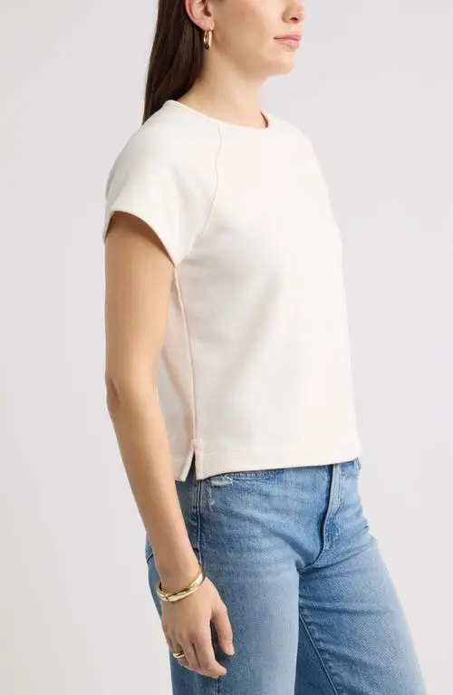 Caslon Short Sleeve Terry Sweatshirt - Ivory Cloud