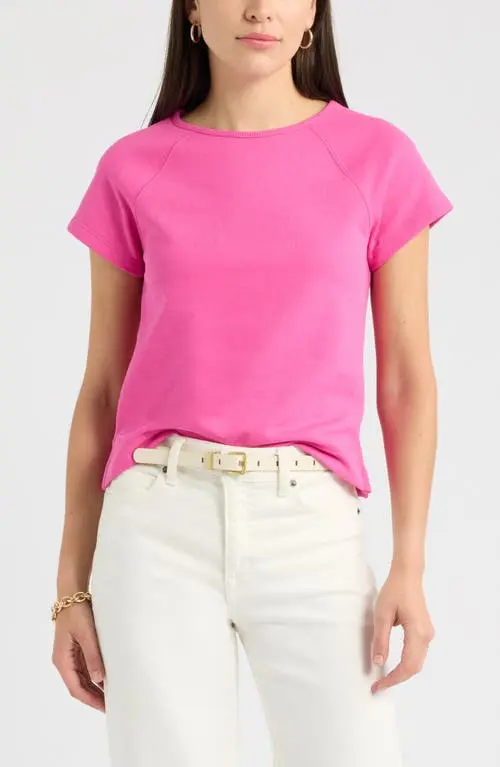 Caslon Short Sleeve Terry Sweatshirt - Pink Vibrant