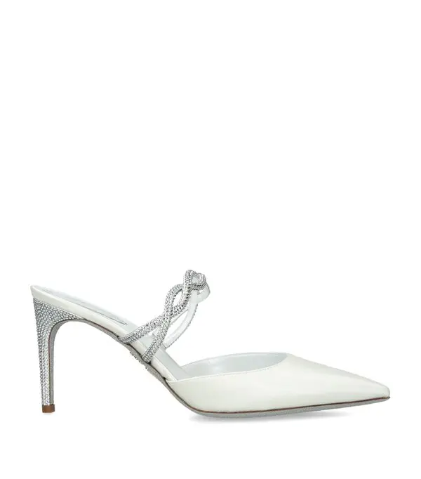 Rene Caovilla Satin Embellished-braid Heeled Mules 80 - White