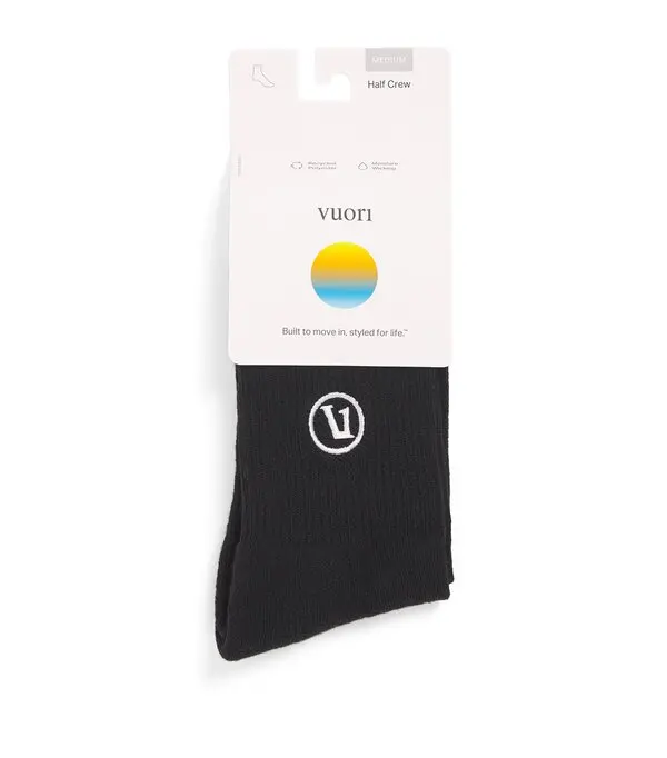 Vuori 2.0 Crew Performance Socks - Black